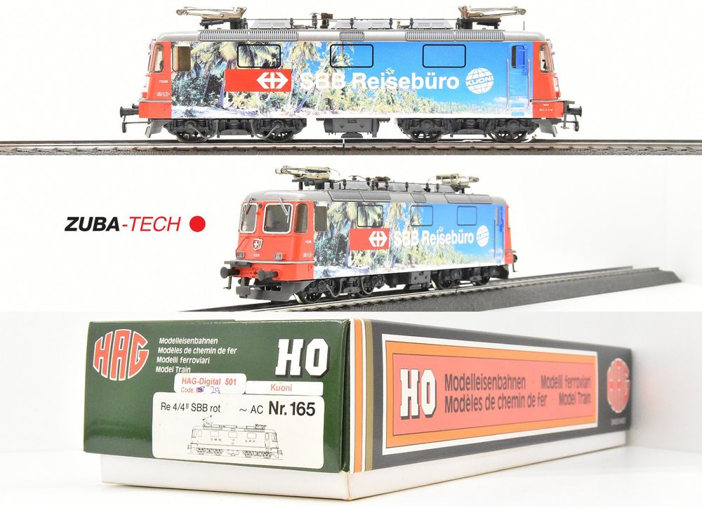 HAG 165 E-Lok Re 4/4 II "Kuoni" SBB H0 AC Digital mit OVP (Gebraucht ...