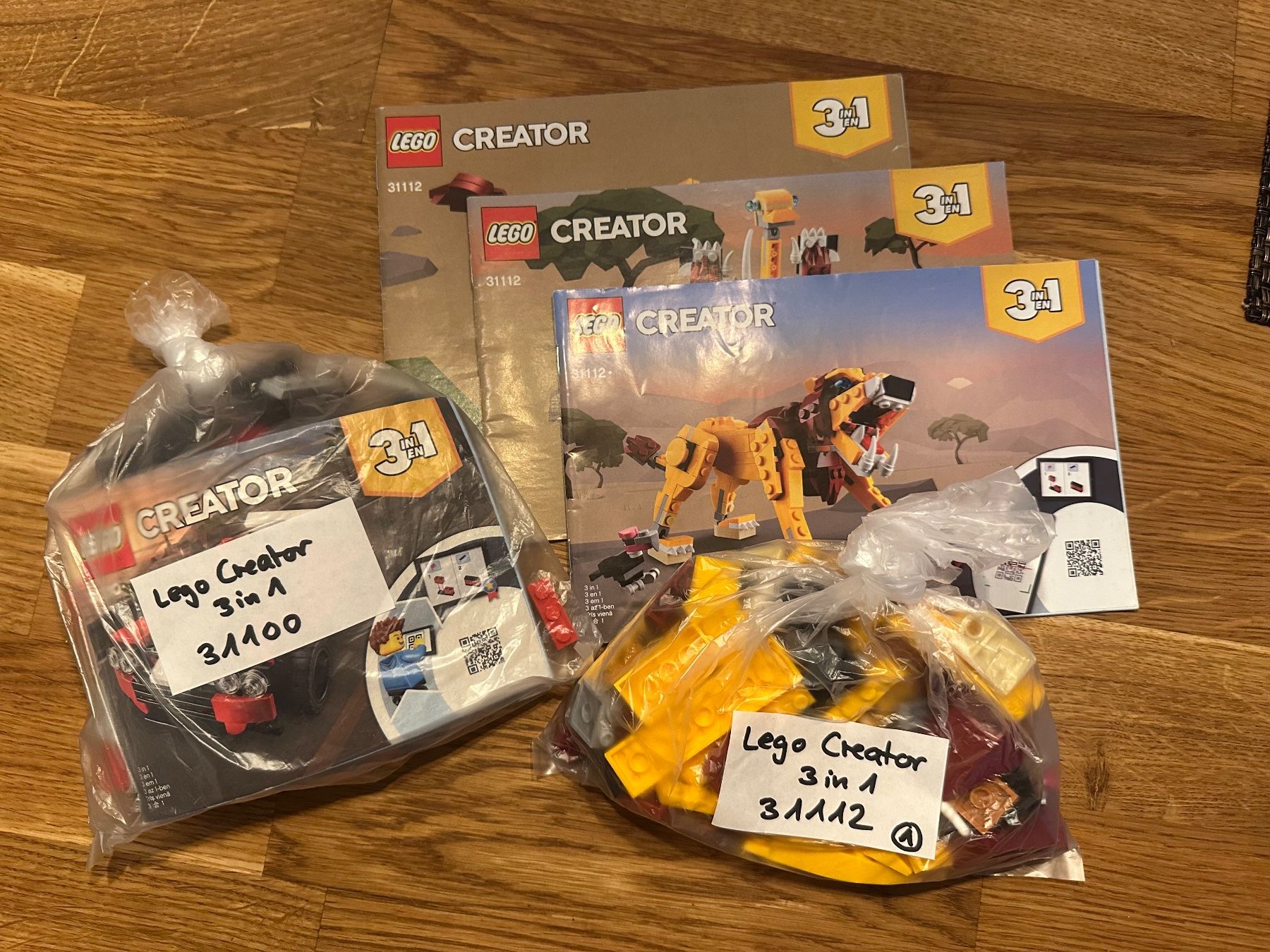 Lego Creator 31112 & 31100 - Wilder Löwe & Sportwagen (Gebraucht) in ...