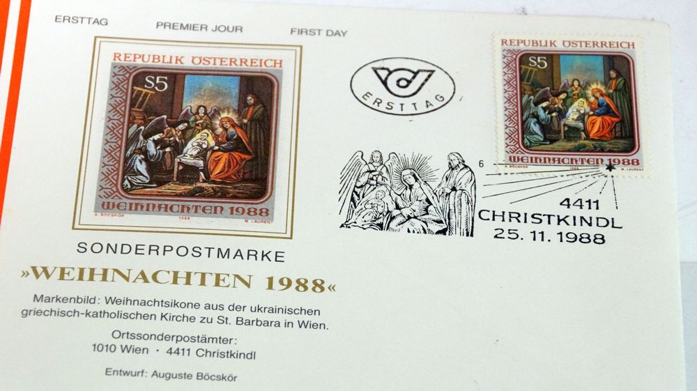 Briefmarke Christkindel Stempel Österreich 2 Kuvert (Neu (gemäss ...
