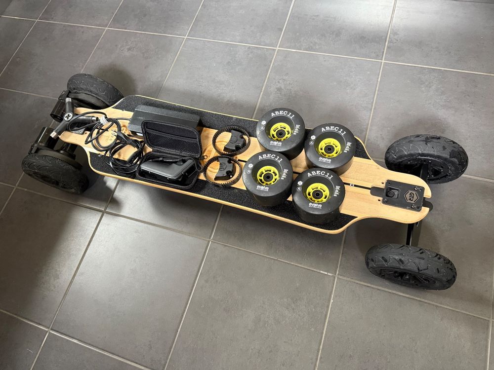 Evolve Bamboo GTR – Roues AT & Street 107mm + Phaze Remote (D'occasion ...