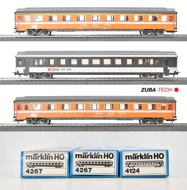 Märklin 3x Personenwagen der SBB, H0 WS mit OVP (Gebraucht) in St ...