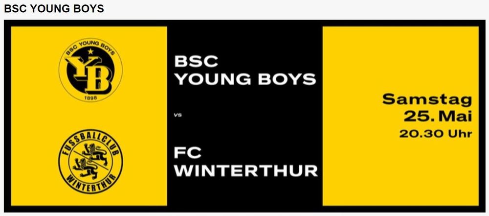 YB - FC Winterthur inkl Pokalübergabe 2 Tickets Haupttribüne (Neu ...