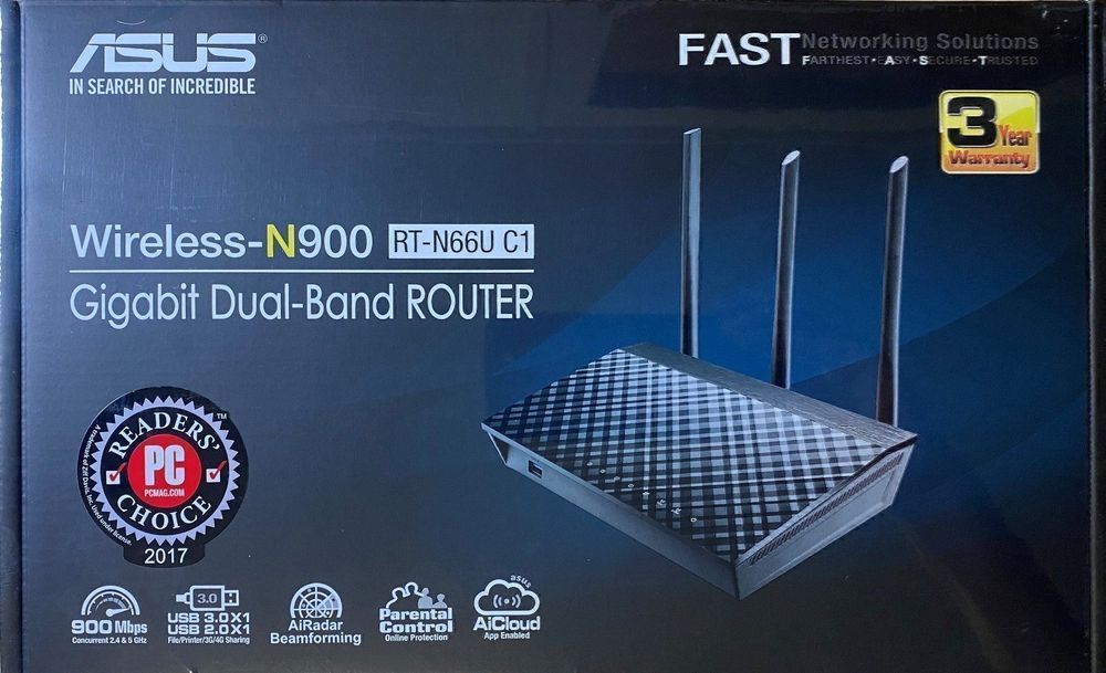 ASUS RT-N66U C1 (90IG0460-BM3010) (Nuovo e nell'imballaggio originale ...