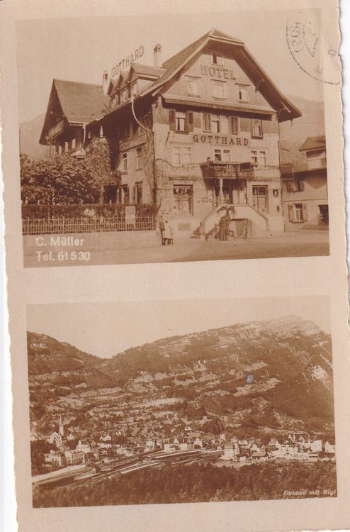 Goldau Hotel Gotthard Colonialwaren 2 teilig Fotokarte SZ (Gebraucht) in Büren NW für CHF 15 ...