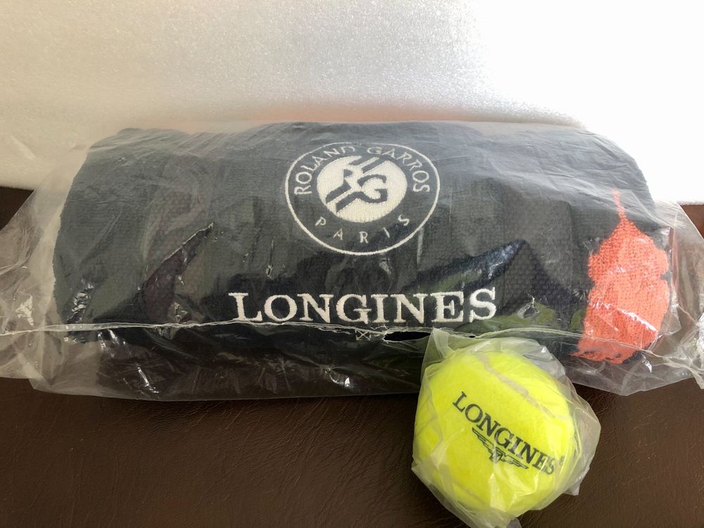 LONGINES original Roland Garros Paris towel with tennis ball (Neu ...