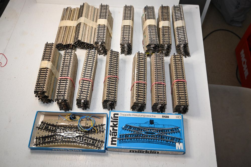 Gerade Märklin M Geleise + Kreuzungsweiche HO/AC ohne OVP (Gebraucht ...