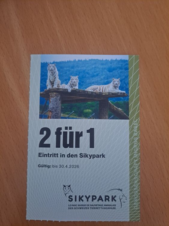 2 für 1! SIKYPARK Eintrittstickets - gültig bis 30.4.2026 (Neu und ...