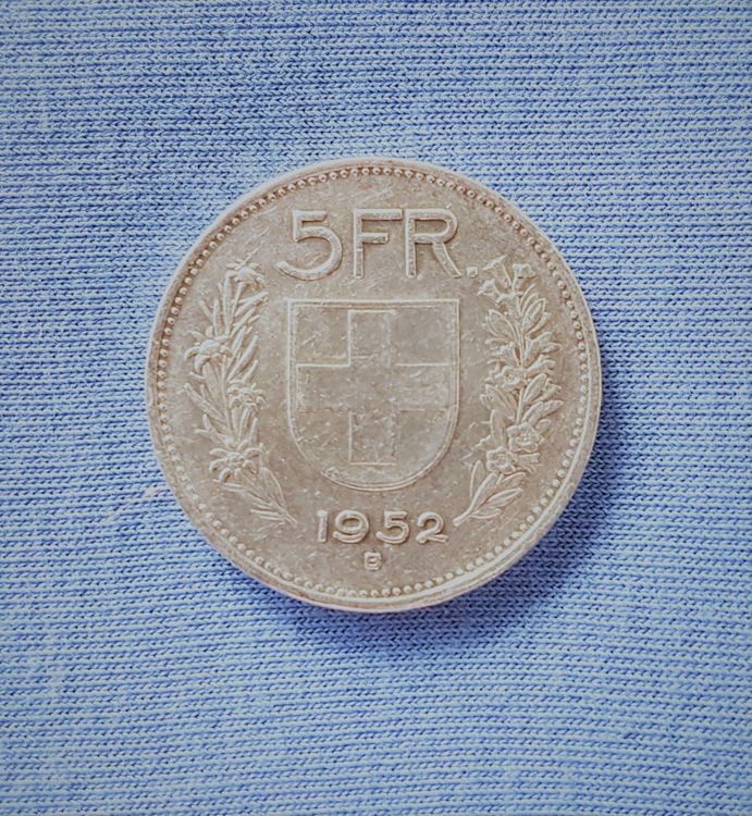 5 Franken 1952 - sehr gesuchte rare Münze ab nur 1 Franken ! (Gebraucht) in Camignolo für CHF 24 ...