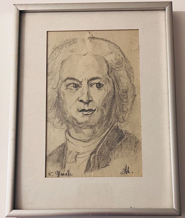 Christoph Willibald Gluck Portrait Zeichnung Monogrammiert | Kaufen auf ...