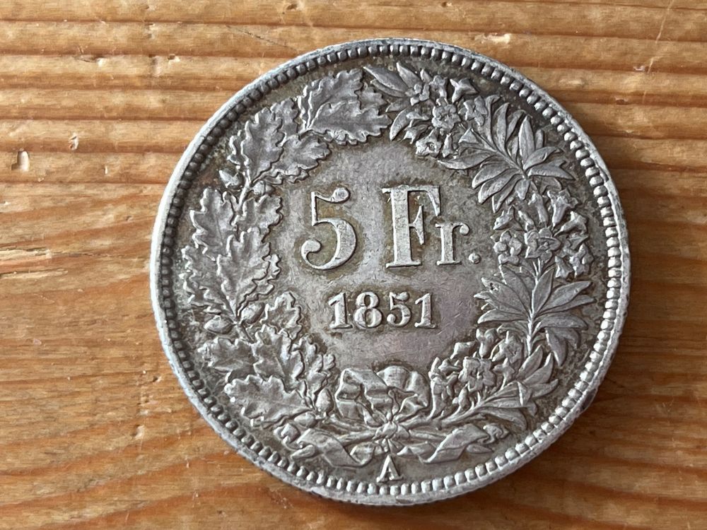 5 Franken 1851 (Gebraucht) in Wollerau für CHF 202 – mit Lieferung auf Ricardo kaufen