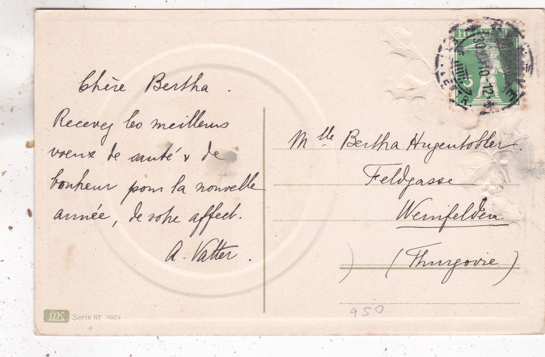 Kitsch Landschaft Vögel Bonne Année Reliefkarte 1915 (Gebraucht) in ...