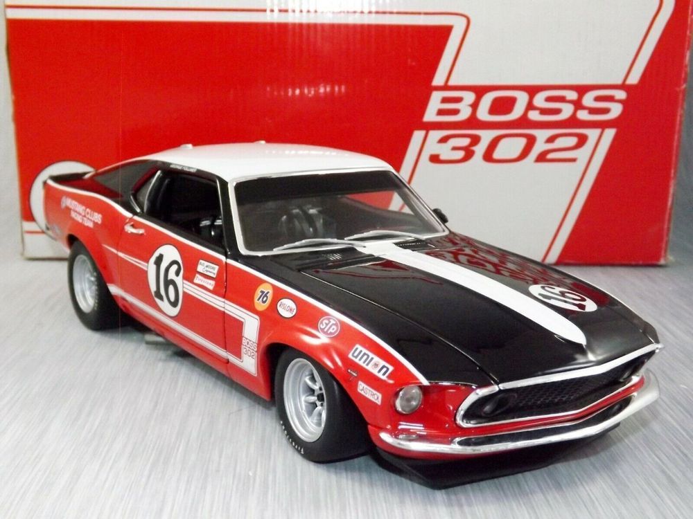 1:18 FORD MUSTANG TRANS-AM 1969 BOSS 302 G.FOLLMER #16 WELLY (Neu und ...