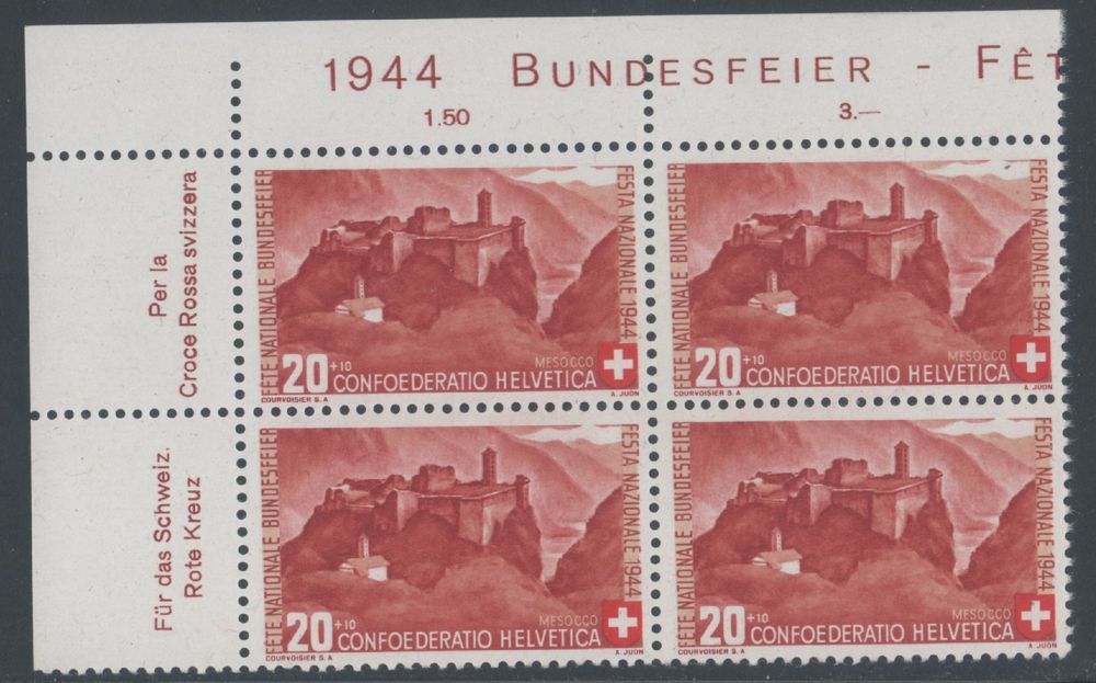 Viererblock PP 24 mit Rasterfehler 4.02b und 4.01, ** (Gebraucht) in Egliswil für CHF 5 – mit ...