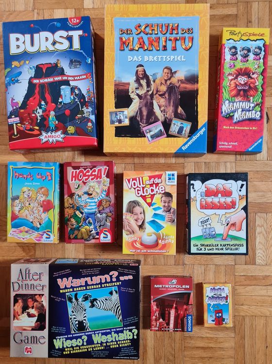 10 Partyspiele, u. a. Burst und Der Schuh des Mannitou (Gebraucht) in Zürich für CHF 23 – mit ...