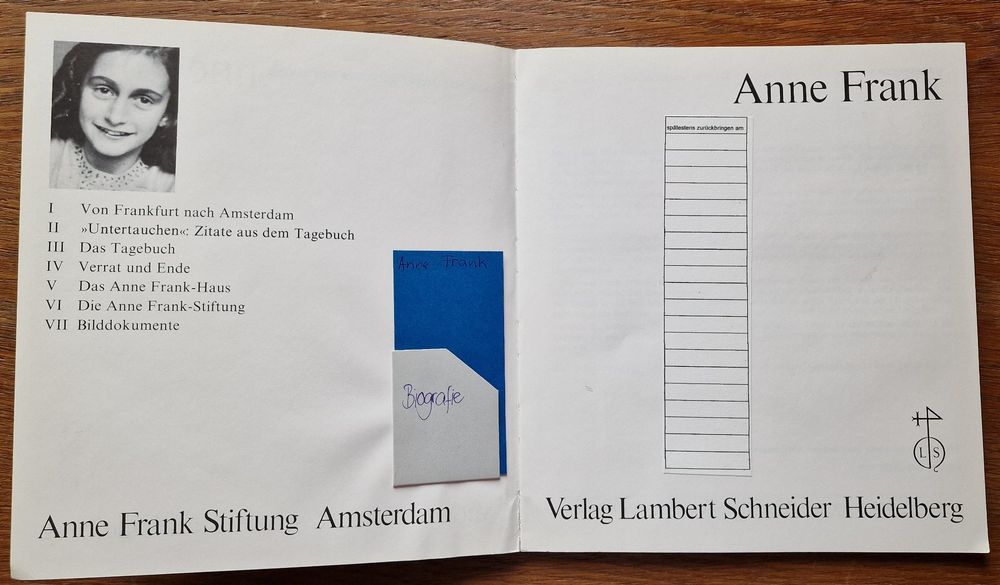 Anne Frank, 1929 1979 (Gebraucht) in Röthenbach i. E. für CHF 8 – mit ...