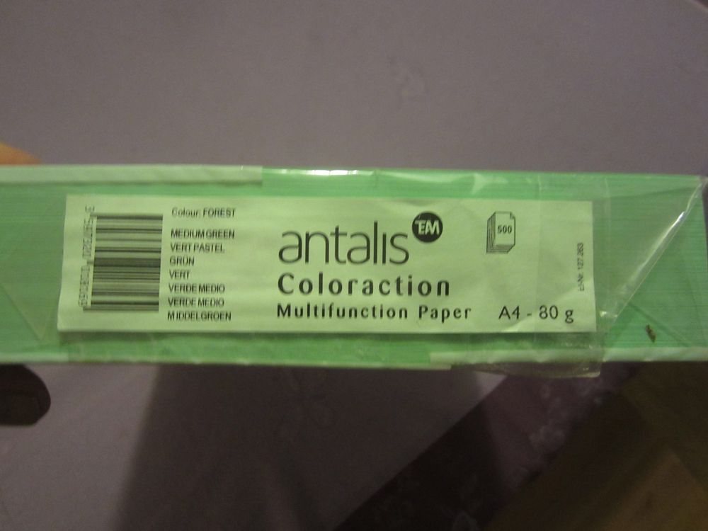 ANTALIS MULTIFUNKTIONEN PAPER A4-80 G BLOCK!! FARBE GRÜN!!! (Neu und ...