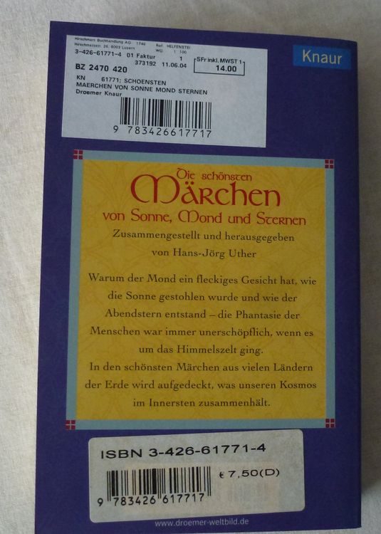 Die schönsten Märchen von Sonne, Mond und Sternen (Gebraucht) in Kriens ...