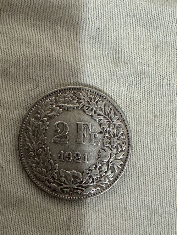 Silber Münzen 2 Fr. 1921Nr 173 (Gebraucht) in Effretikon für CHF 5 – nur Abholung auf Ricardo kaufen