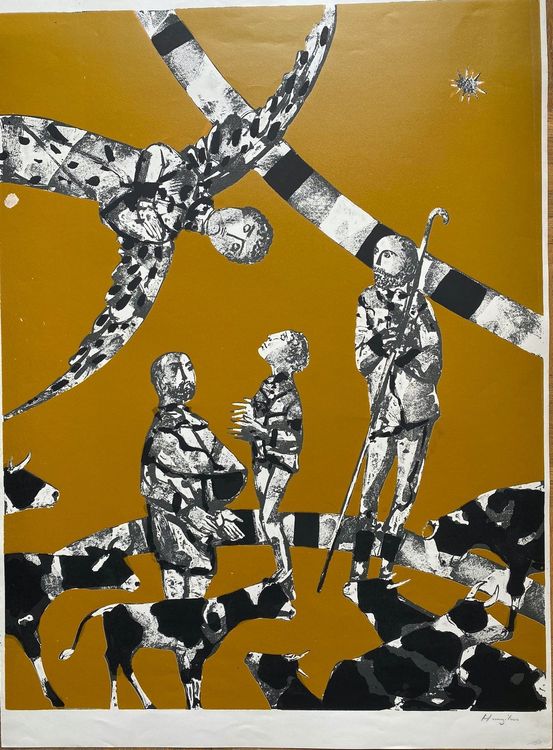 Max Hunziker / Kühe / Lithografie / von Handsigniert (Gebraucht) in Dübendorf für CHF 5 – mit ...