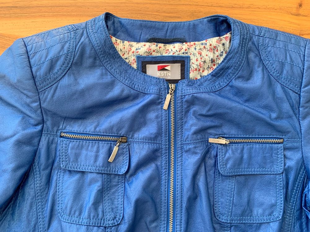 KSTN by KIRSTEN mega blaue Kunstlederjacke Gr. 40 (Neu (gemäss ...