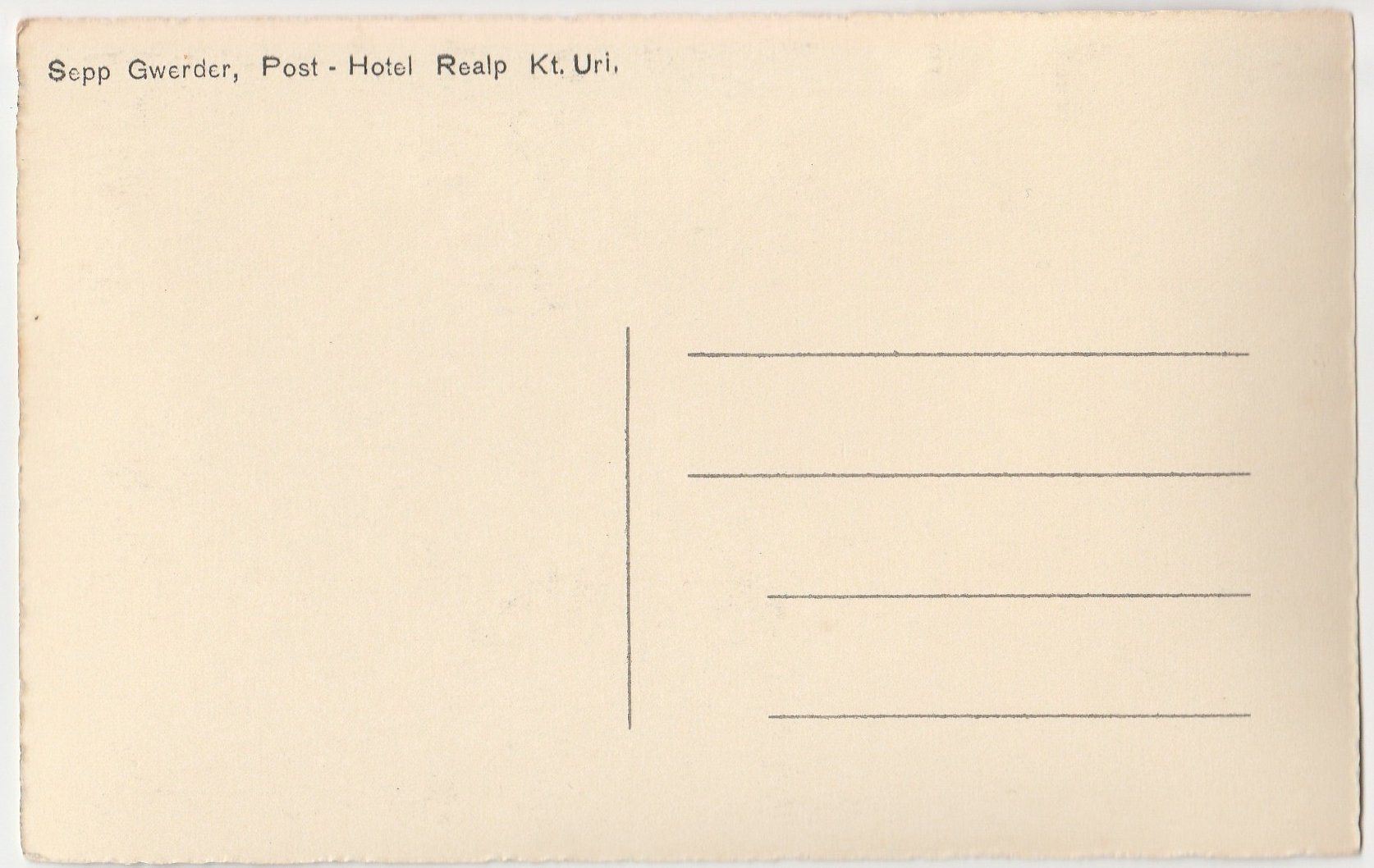 Realp, Post Hotel - Sepp Gwerder um 1915 (Gebraucht) in Fällanden für ...