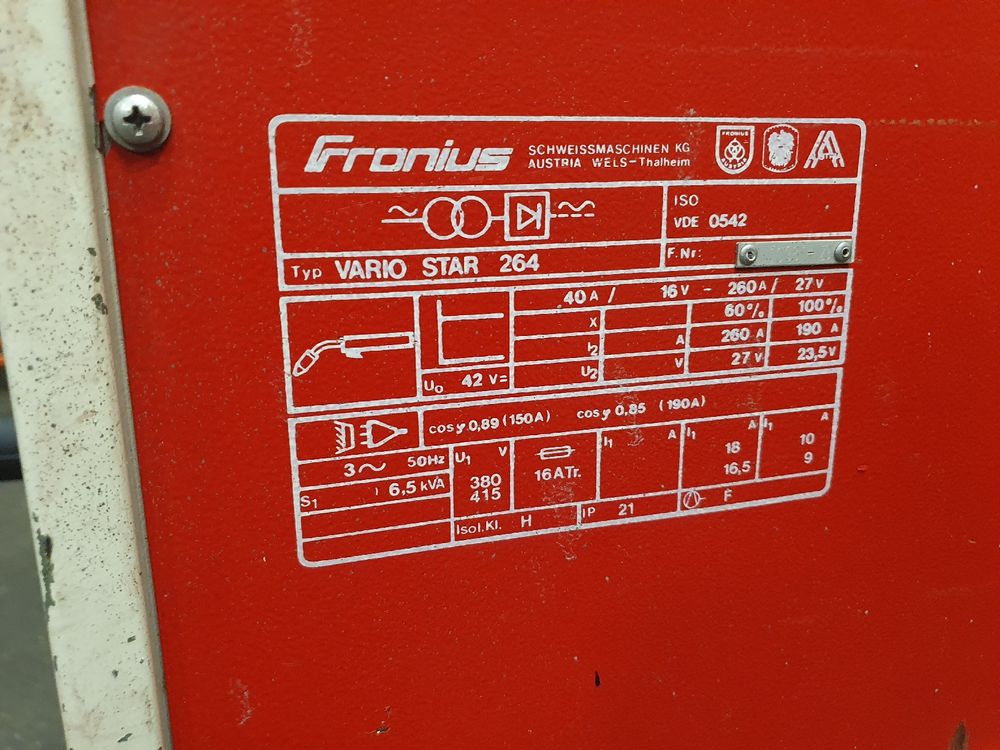 Schweissanlage Fronius Vario Star 264 (Gebraucht) in für CHF 900 – nur Abholung auf Ricardo kaufen