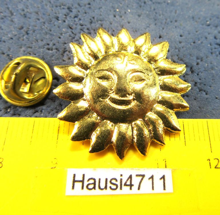 PIN GOLDIG SONNE SUN SCHMUCK-PIN GEPRÄGT 3CM | Kaufen auf Ricardo