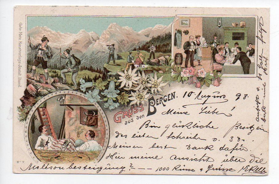 Gruss aus den Bergen Litho 1898 | Kaufen auf Ricardo