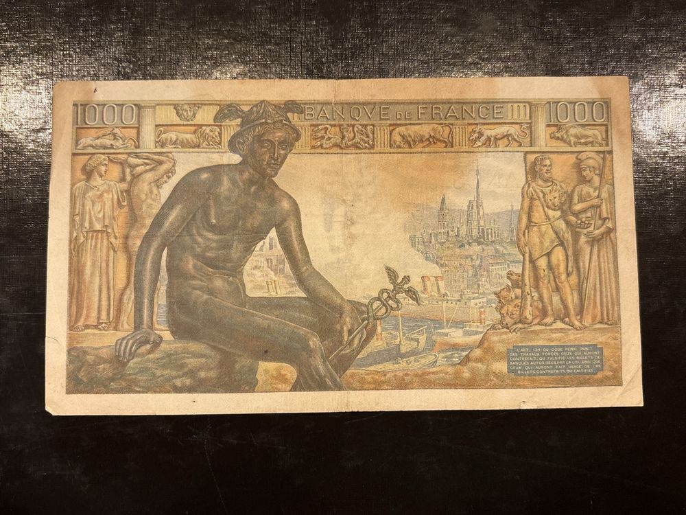 Billet France 🇫🇷 1942 1000 francs (D'occasion) à Bussigny pour CHF 1 ...