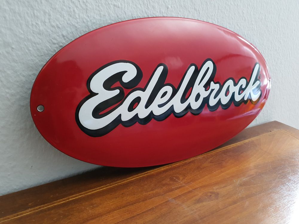 Grosses Emailschild Edelbrock Logo Emaille Schild Reklame (Neu (gemäss ...