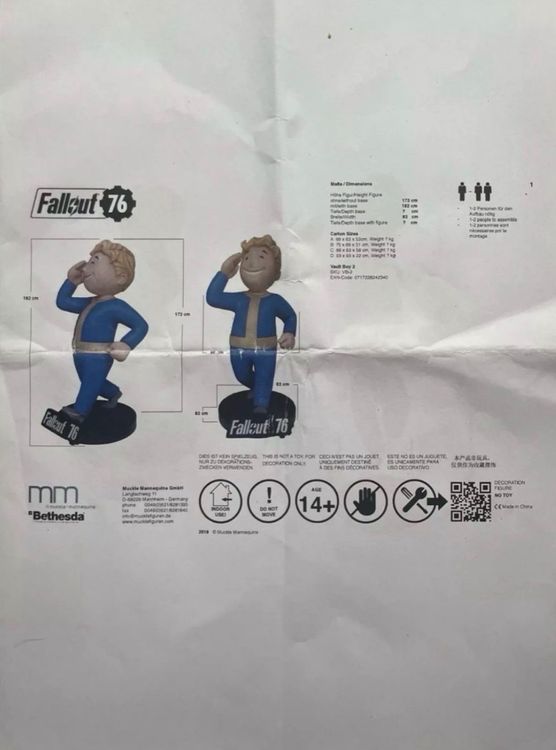 Fallout Vault Boy Lifesize Statue Original Muckle Mannequins (Neu ...