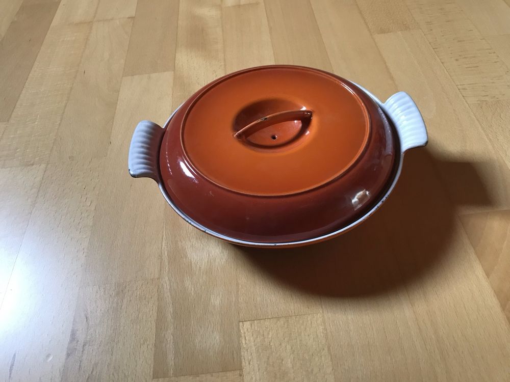 Email Gusseisen Teller/Pfanne zum Aufwärmen antik | Kaufen auf Ricardo