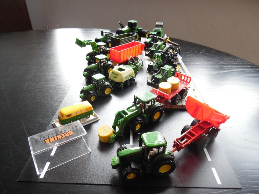 John Deere Siku Farmer Konvolut 18 Teile mit Service VW Bus | Kaufen ...