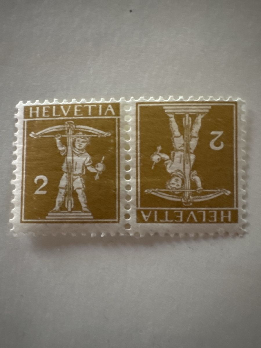 Suisse - Paire de Timbres Helvetia 2 Fr. - Très rare (D'occasion) à La ...