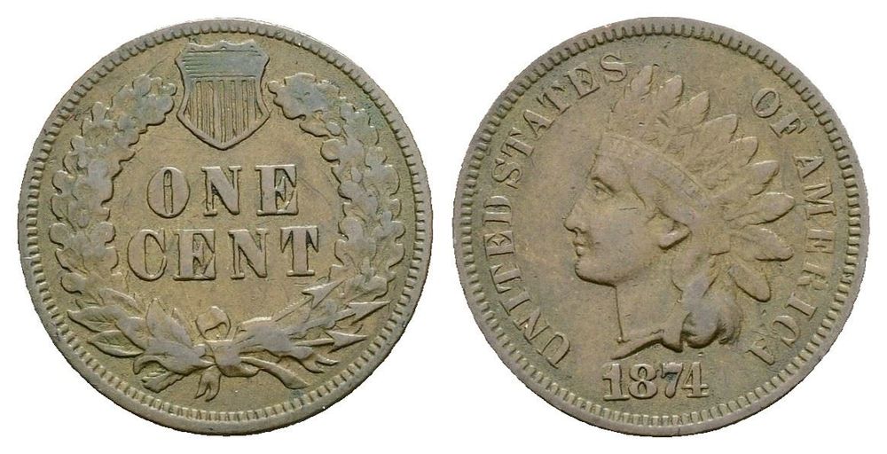 USA 1874 - 1 Cent - Indian Head (Gebraucht) in Luzern für CHF 8 – mit Lieferung auf Ricardo kaufen