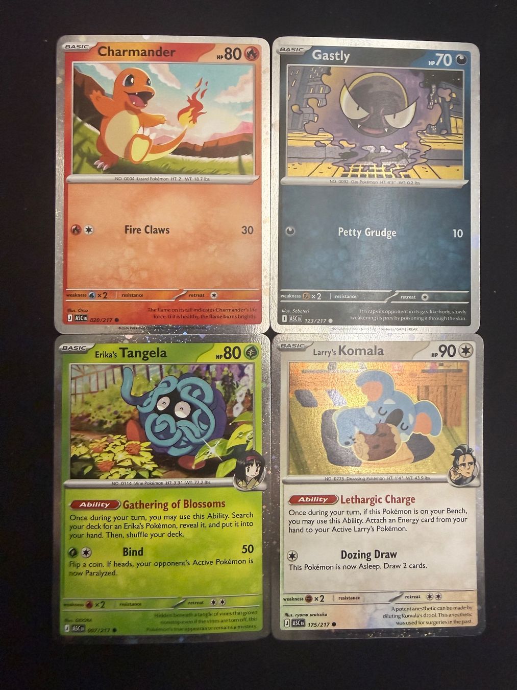 Charmander, Gastly, Tangela, Komala Promos - Ascended Heroes (Neu ...