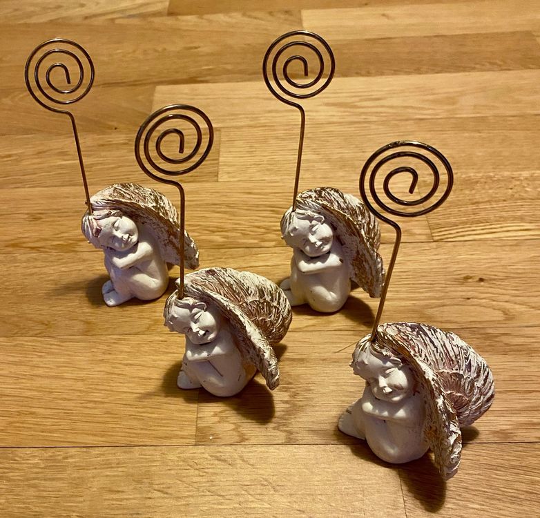 4 TISCHKARTEN HALTER, ENGEL, CA.15CM, AUS HAUSHALTSAUFLÖSUNG | Kaufen auf Ricardo