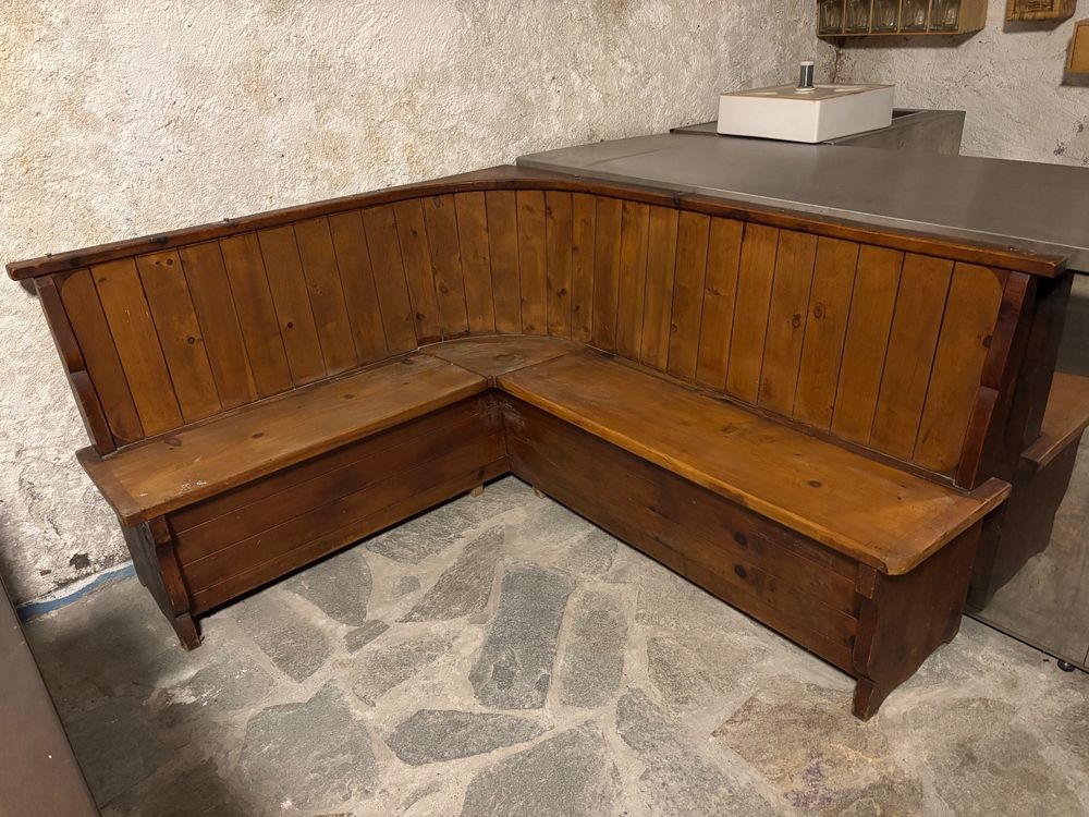 Banquette d'angle rustique en bois massif, vintage! (D'occasion) à ...