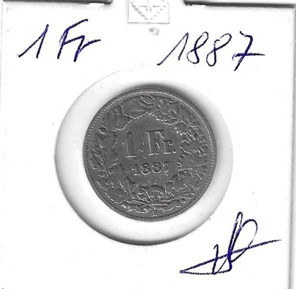 Monnaie Suisse: 1 Fr 1887 (D'occasion) à Muraz (Collombey) pour CHF 6 ...