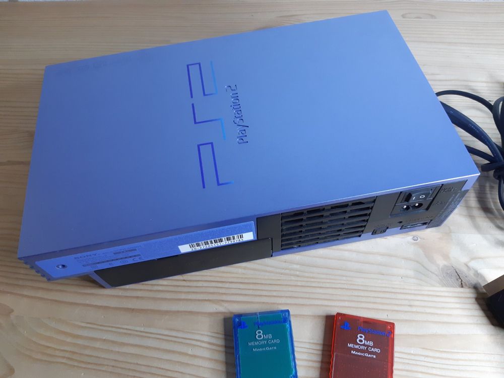 SONY Playstation 2 PS2 Aqua Blue Blau mit Zubehör (Gebraucht) in ...