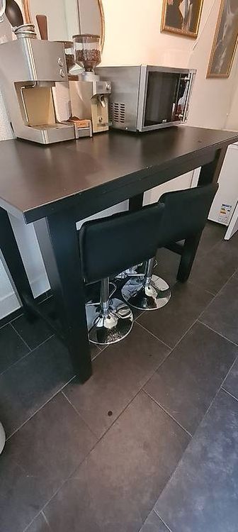 Bartisch / Küchentisch mit 2 Barhocker schwarz (Gebraucht) in Zürich ...