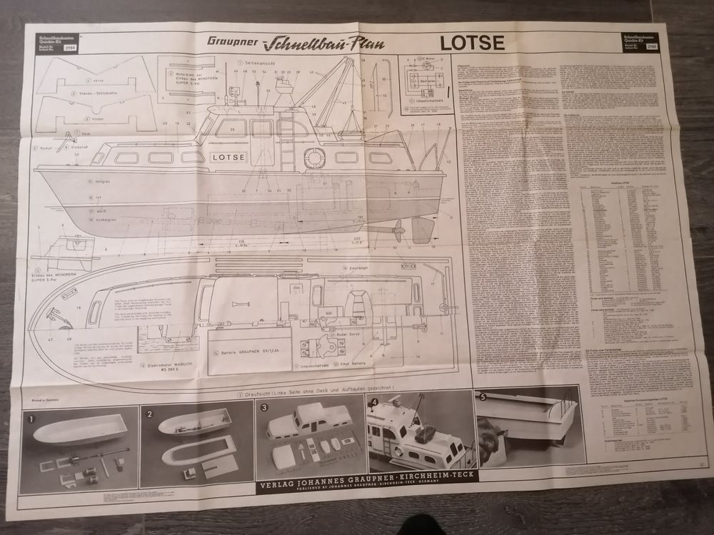 Schnellbauplan und Baubeschreibung Lotse von Graupner | Kaufen auf Ricardo