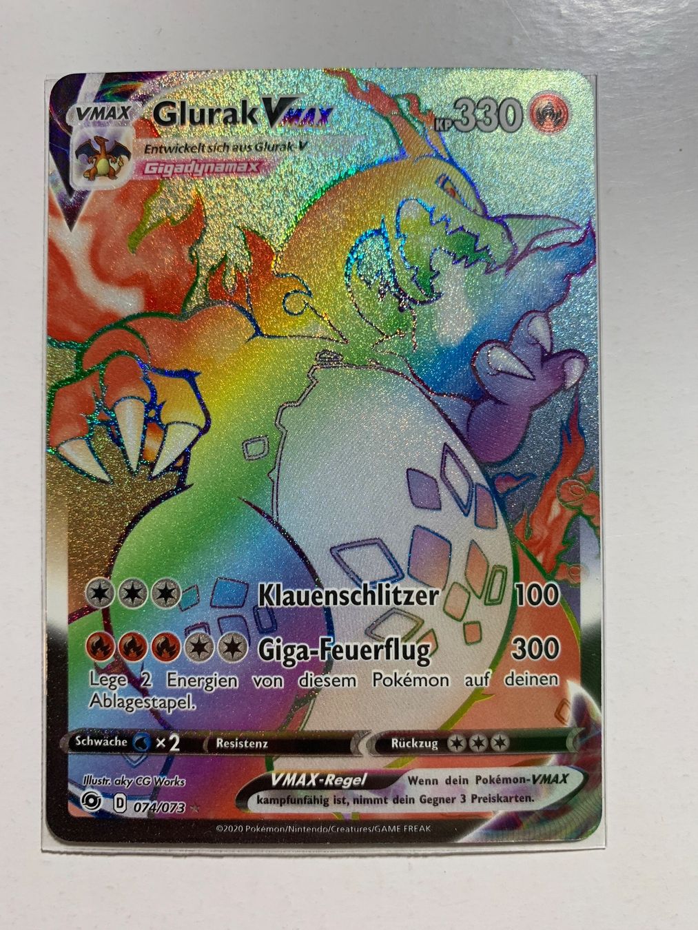 Glurak VMAX Rainbow Rare 074/073 Shiny Top Zustand! (Gebraucht) in ...