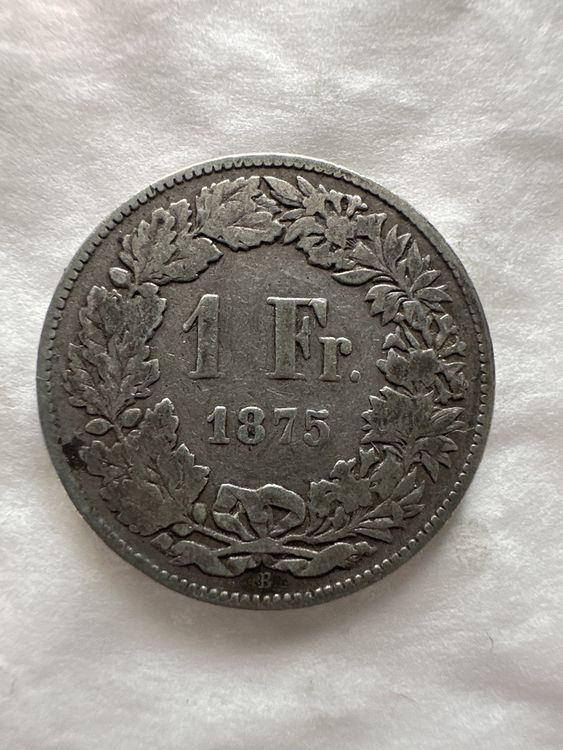 Silbermünze Helvetia 1 Fr. 1875 B | Kaufen auf Ricardo