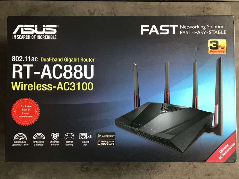Asus RT-AC88U Dual-band Gigabit Router wireless-AC3100 (Gebraucht) in ...