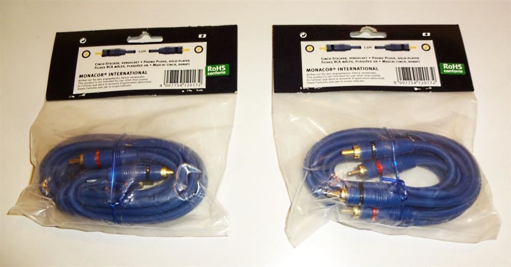 MONACOR Cinch Kabel 1,5 m - 2 Stück - | Kaufen auf Ricardo