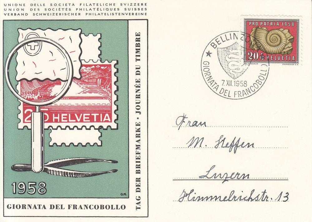 TdB 1958 Bellinzona, Karte mit SST S. 477 (Gebraucht) in Bürglen TG für CHF 2.5 – mit Lieferung ...