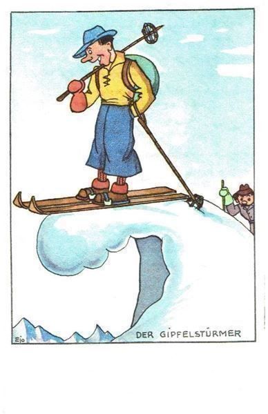 Lithographie-Karte "Der Gipfelstürmer" 1942 (Gebraucht) in Flims - Dorf ...