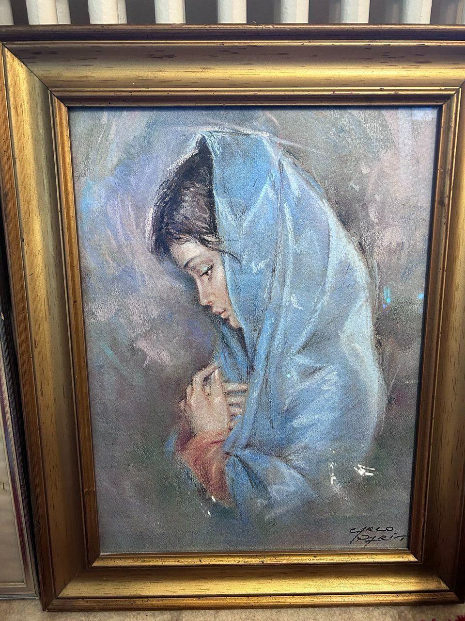 Quadro Donna che Prega - Firmato Carlo Parisi - Anni 1970 (Gebraucht ...