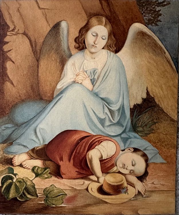 Engel mit Schlafenden Kind Aquarell um 1900 (Gebraucht) in Root für CHF ...